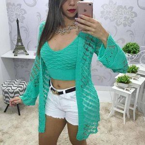 Sweaters | Made In Brazil Crochet Top Duster Set M 26 | Poshmark